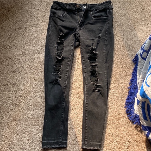 American Eagle Outfitters | Jeans | Black Ripped Skinny Jeans | Poshmark